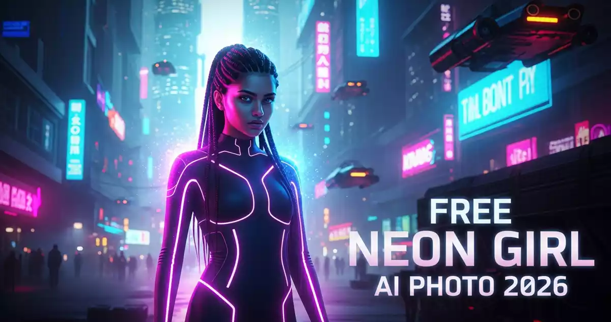 Google Gemini Neon Girl AI Photo Generator 2026 | Viral AI Prompts